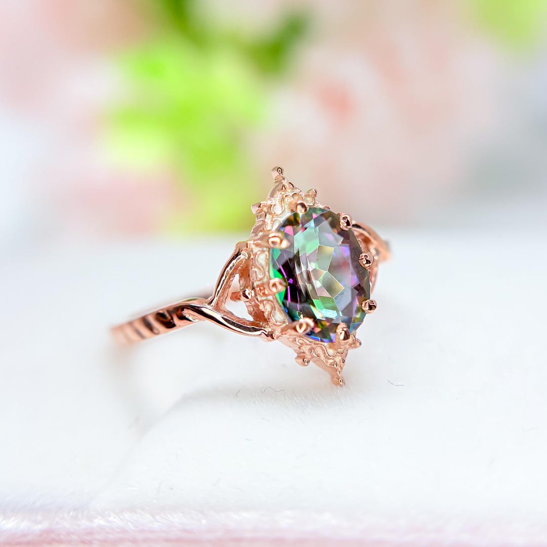 Mystic Topaz Statement Ring, Handmade Personalized Gift Jewelry ...
