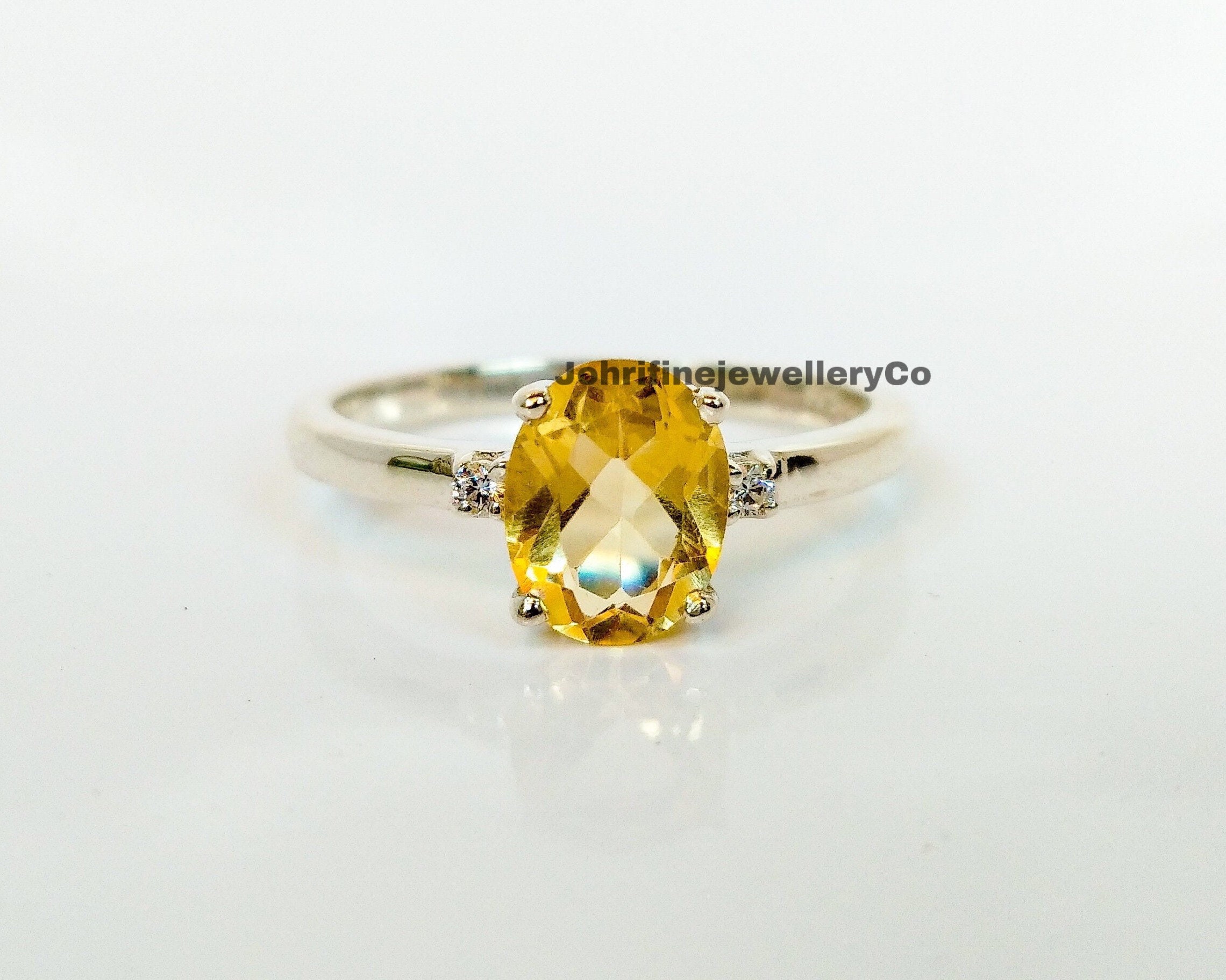 Citrine Engagement Ring Natural Citring Friendship Ring 925 - Etsy