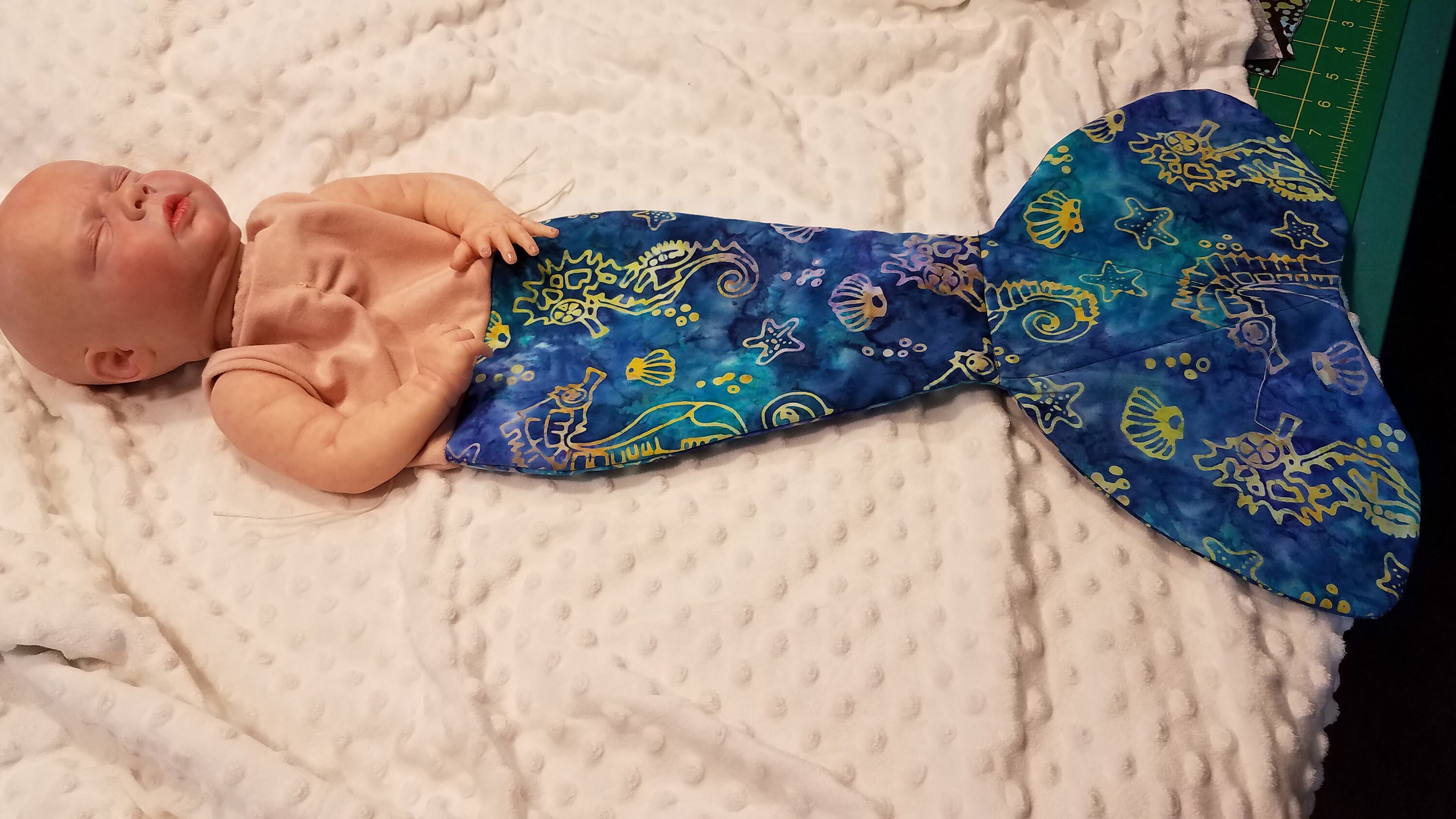 Mermaid tail body with attached flesh torso, fits 18" - 20" reborn baby ...