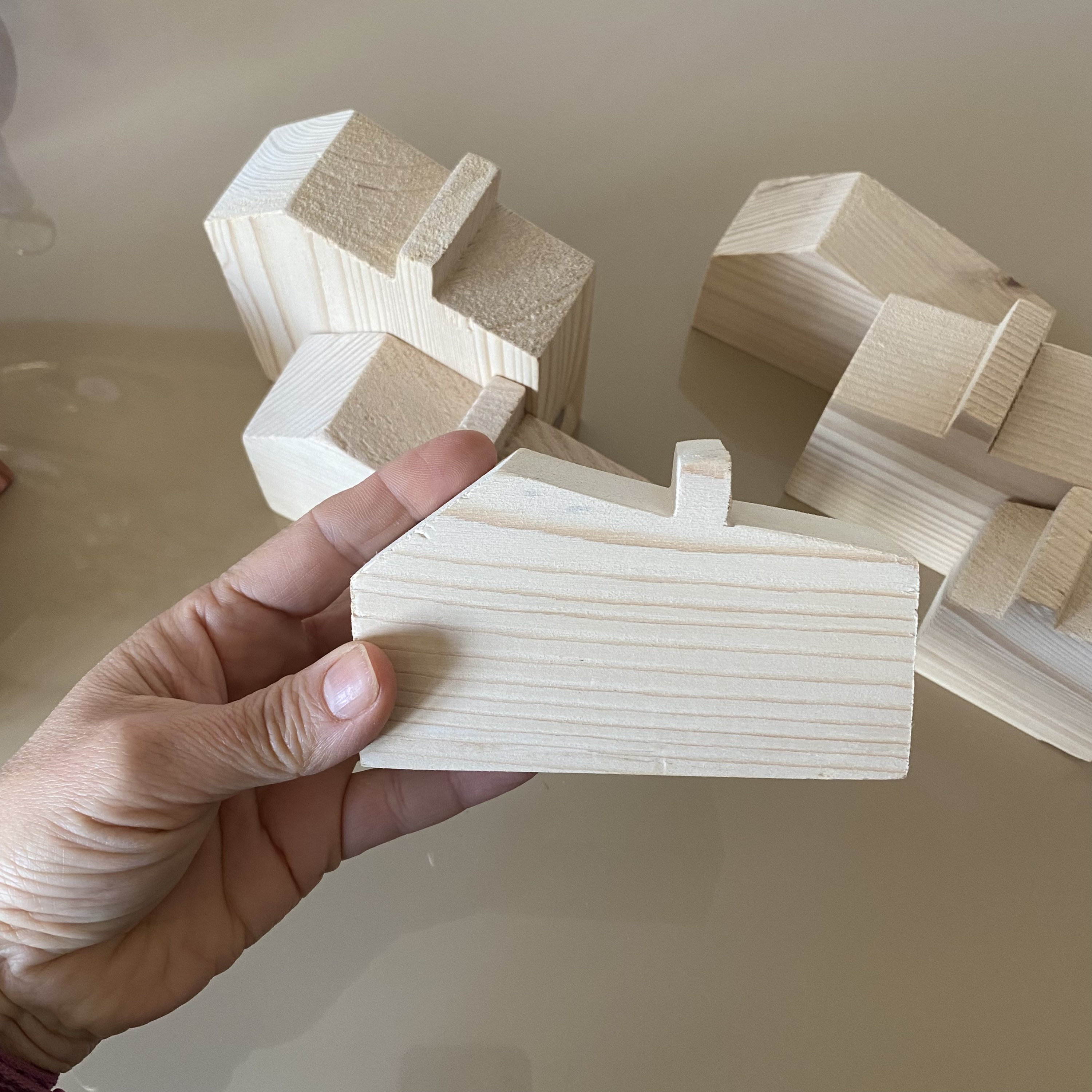 Mini Wooden Unfinished Block House - Etsy