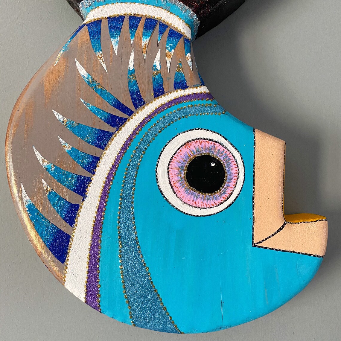 Wooden Fish Shape Wall Hanging Handmade Wood Wall Art Modern - Etsy