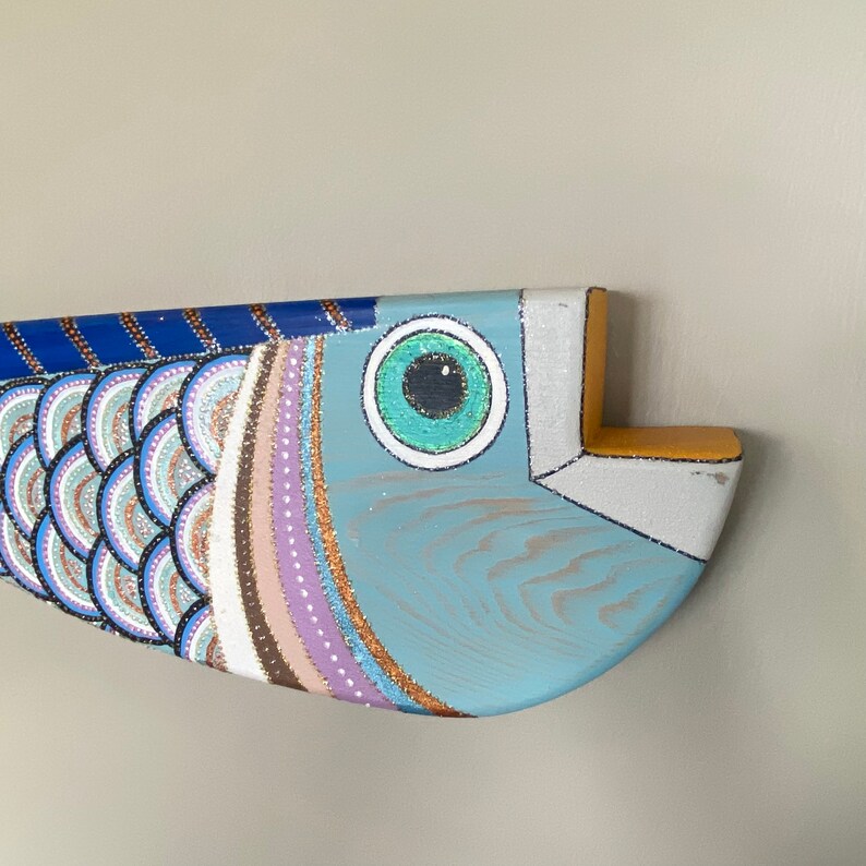Blue Fish Wall Decor Wooden Fish Wood Art Home Decor - Etsy