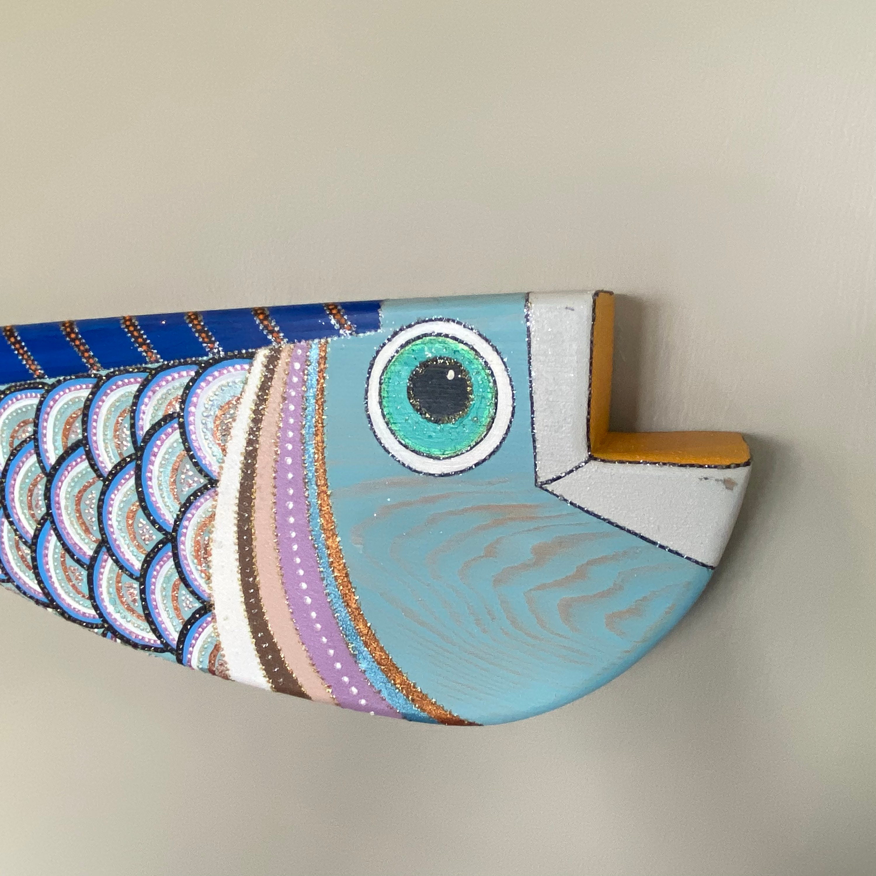 Blue Fish Wall Decor Wooden Fish Wood Art Home Decor - Etsy