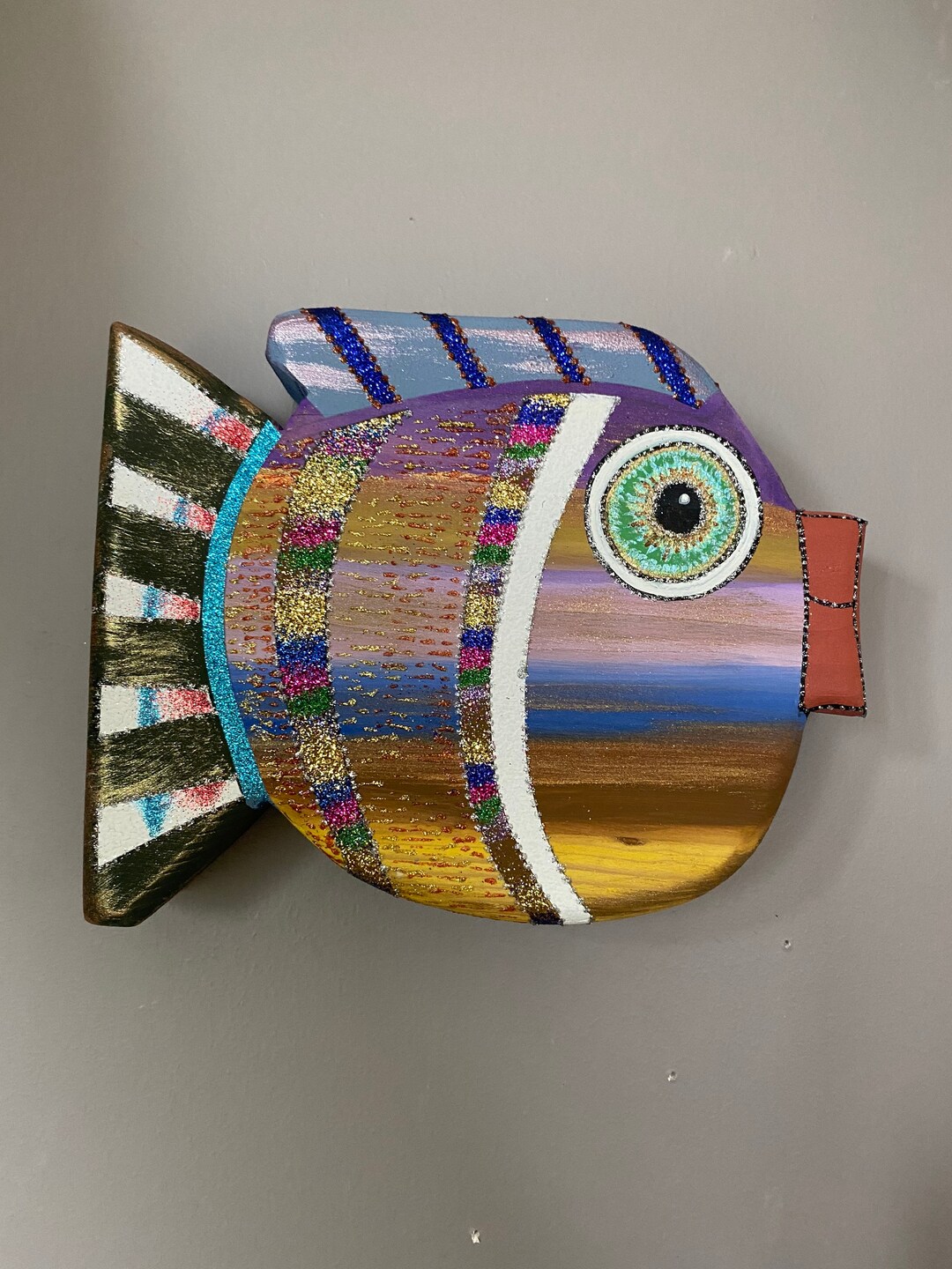 Wood Wall Art, Animal Fish Decor, Fish Wall Hanging, Small Wooden Fish ...