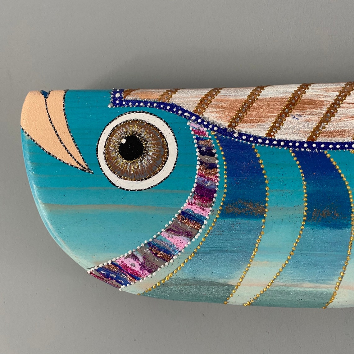 Blue Wood Fish, Wall Hanging, Wood Decor, Wall Art, Wood Wall Hanging ...