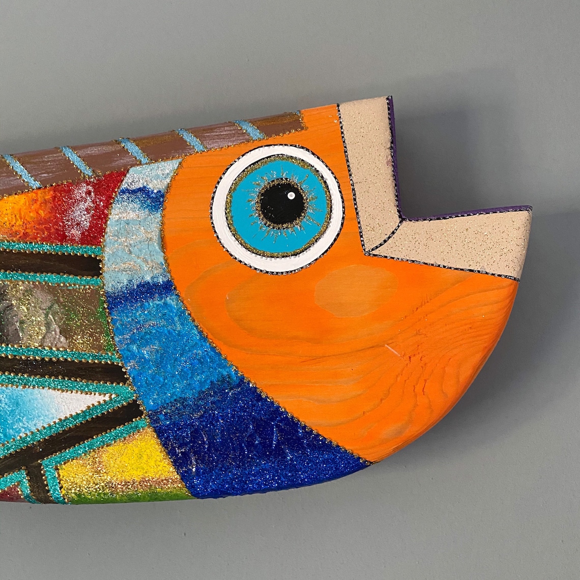Wood Wall Art, Wood Wall Decor, Fish Art, Handmade Colorful Wooden Fish ...