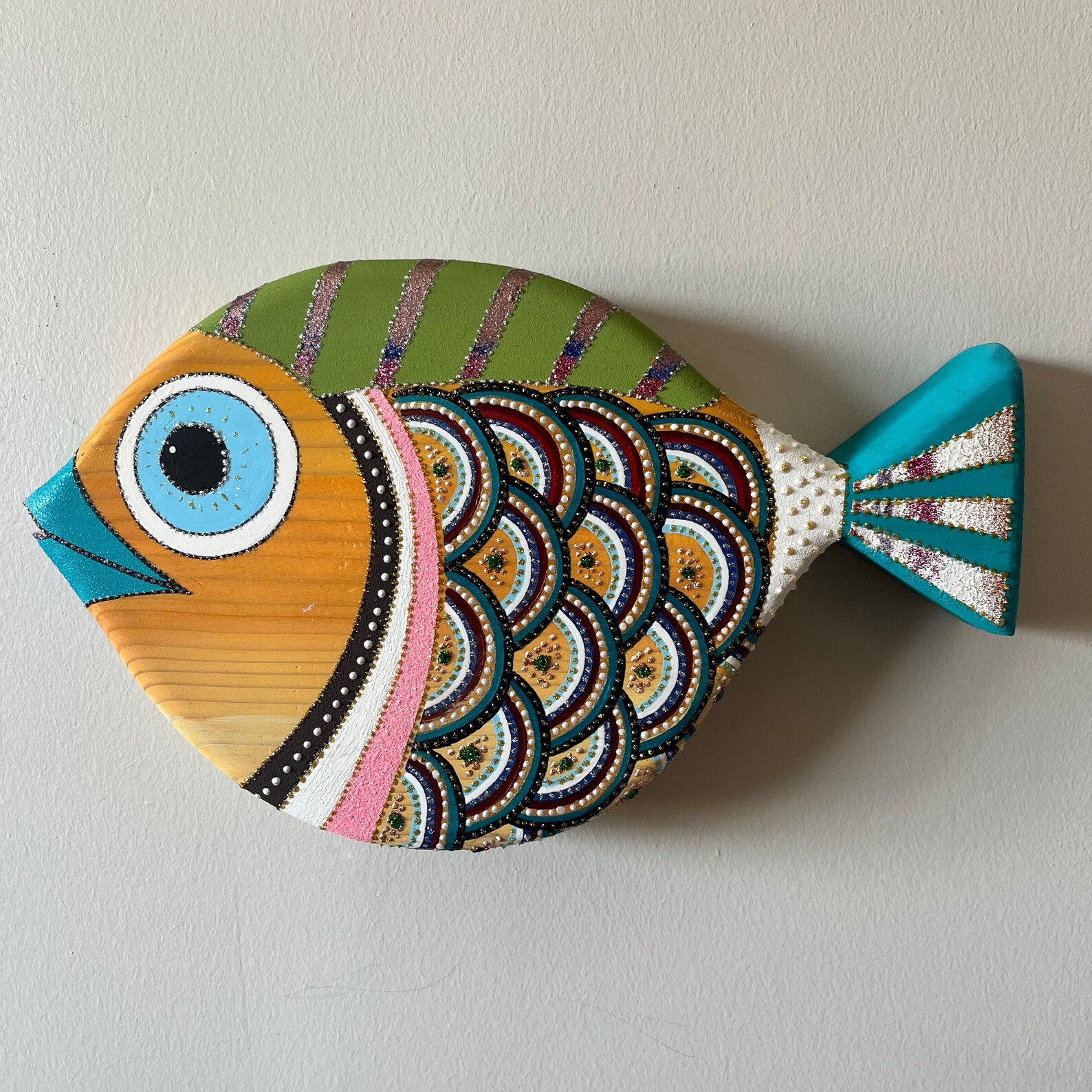 Wooden Fish Wall Hanging, Fish Art, Handmade Colorful Wooden Fish, Free ...