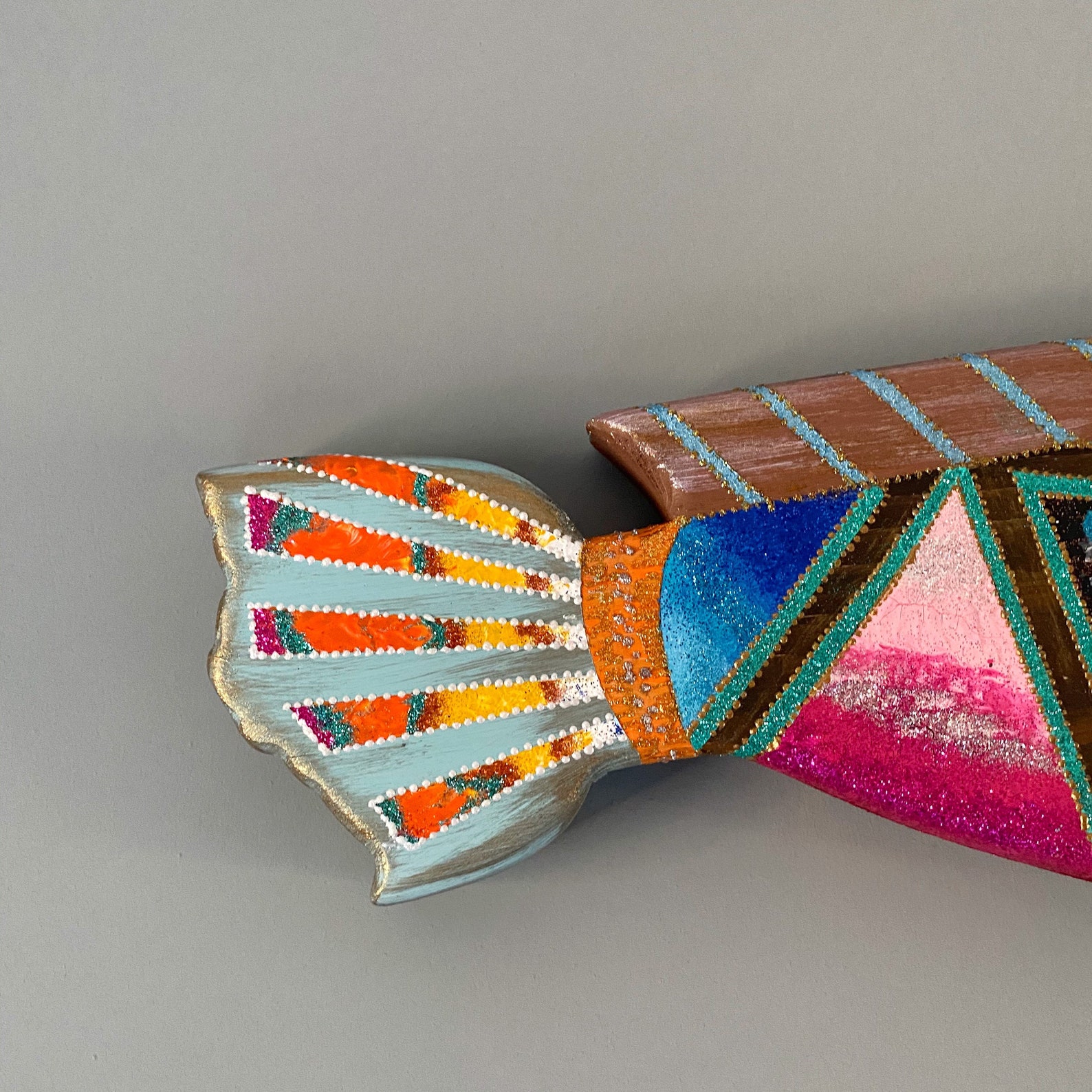 Wood Wall Art, Wood Wall Decor, Fish Art, Handmade Colorful Wooden Fish ...
