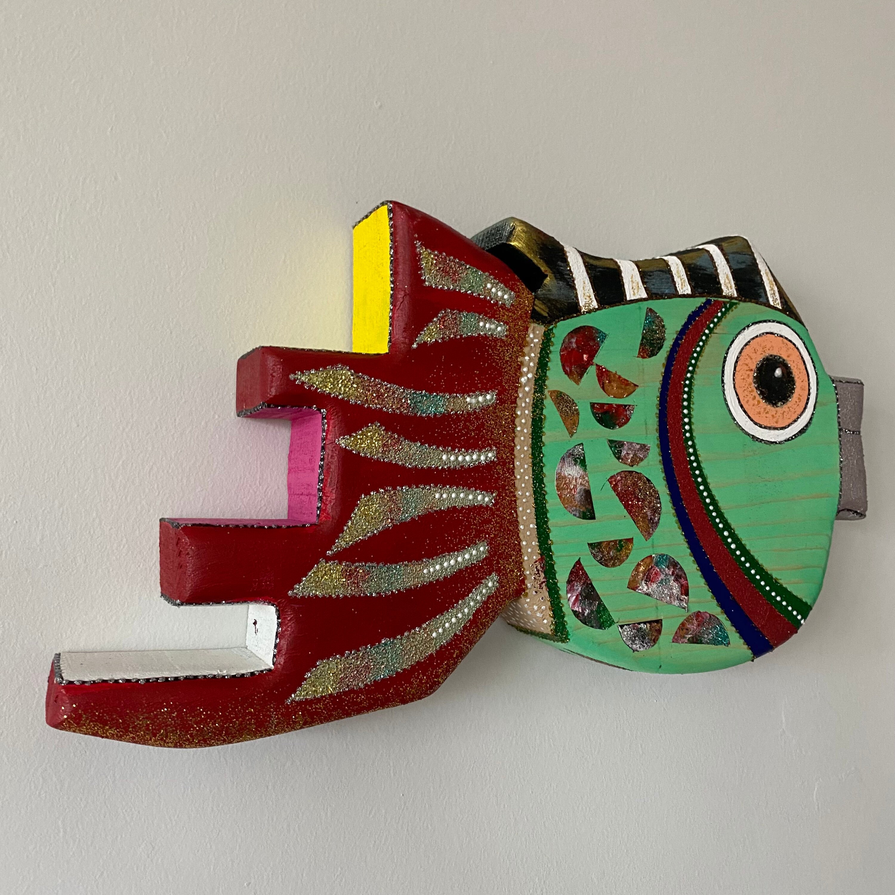 Hand-painted Fir Wood Fish, Colorful Wall Decor - Etsy