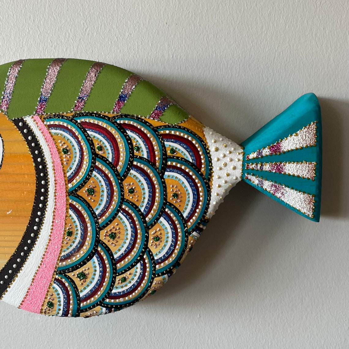 Wooden Fish Wall Hanging, Fish Art, Handmade Colorful Wooden Fish, Free ...