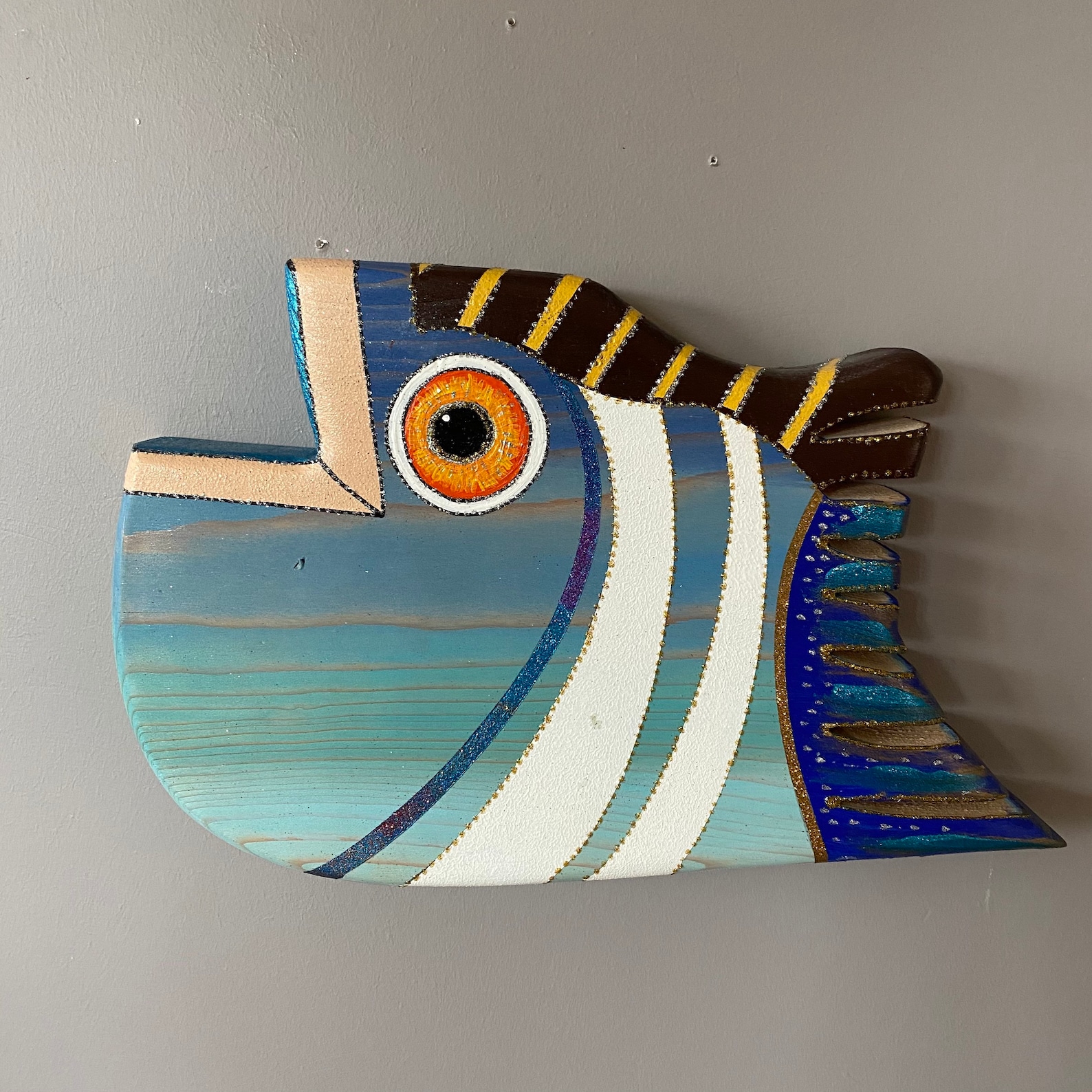 Handmade Wooden Fish Wall Hanging, Painted Fish,wall Hanging, Wood Wall ...