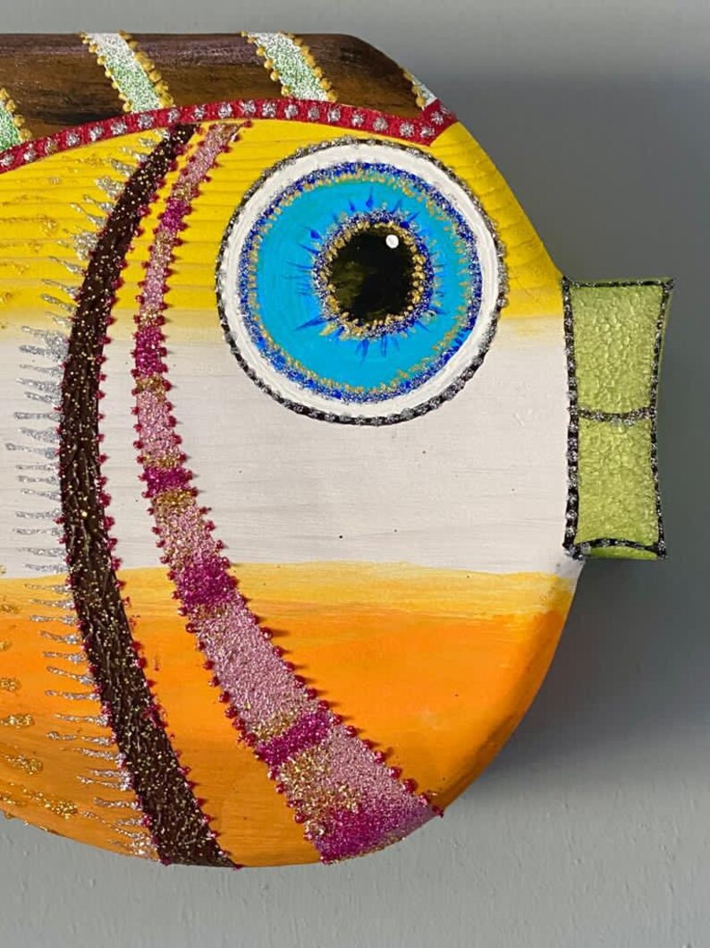 Colorfull Wooden Fish Home Decor Fish Art Free Shipping | Etsy