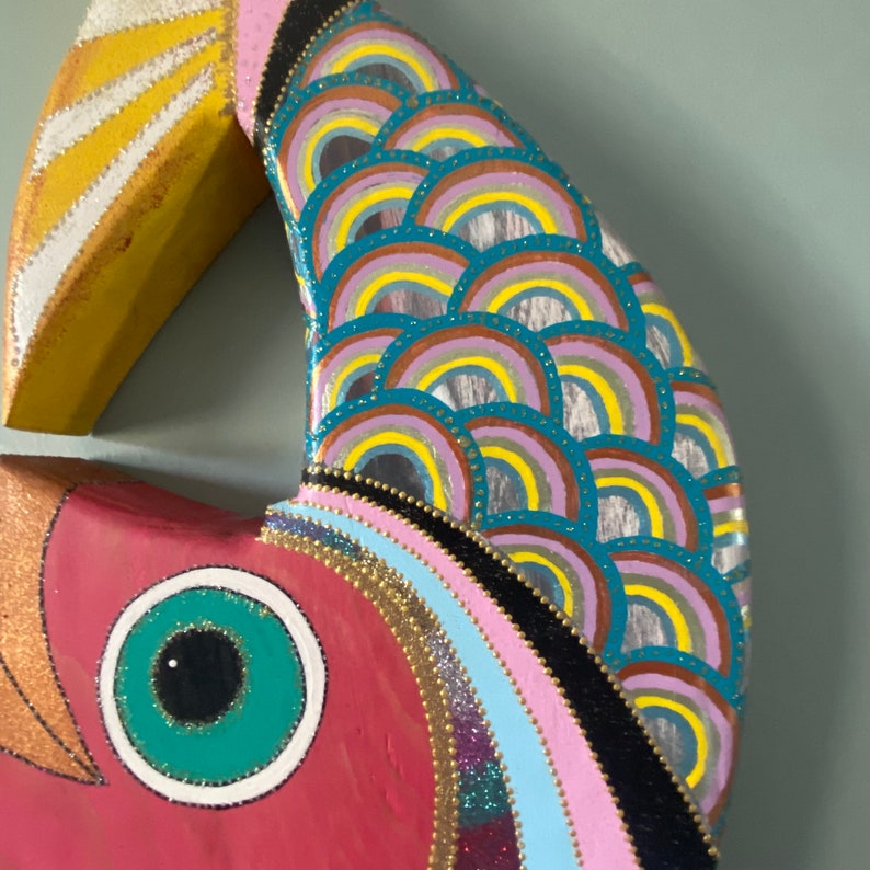 Red Wooden Fish Wood Wall Art Animal Fish Decor Wooden Fish - Etsy