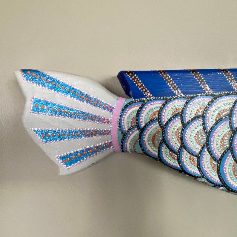 Blue Fish Wall Decor Wooden Fish Wood Art Home Decor - Etsy