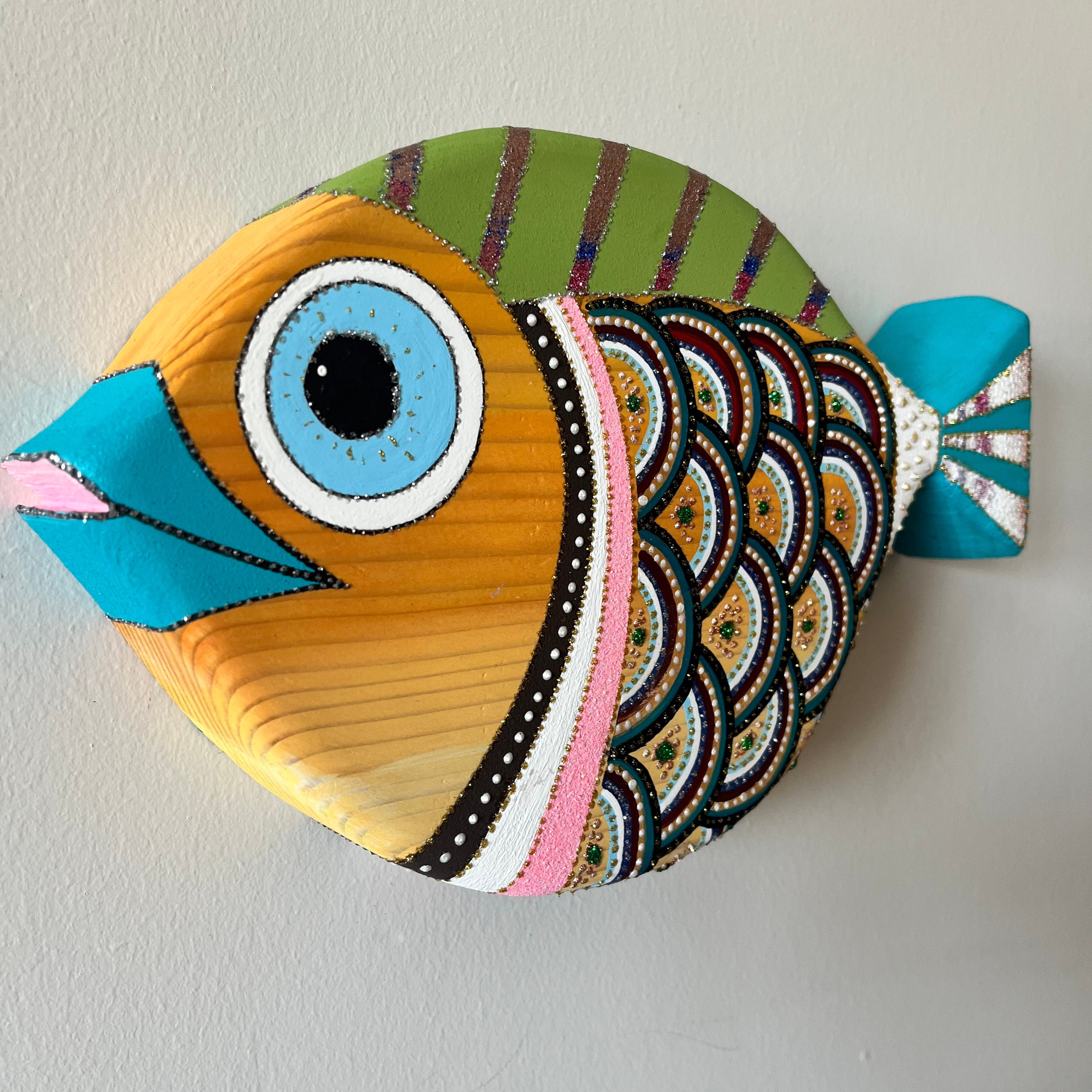 Wooden Fish Wall Hanging, Fish Art, Handmade Colorful Wooden Fish, Free ...