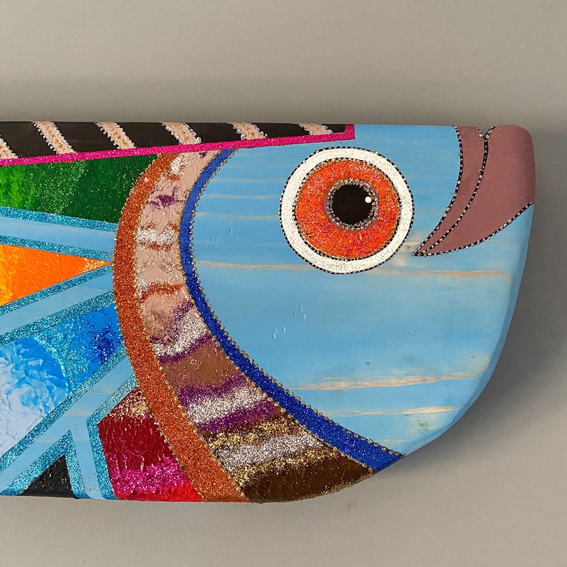 Modern Wood Wall Art, Animal Fish Decor, Fish Wall Hanging, Colorful ...