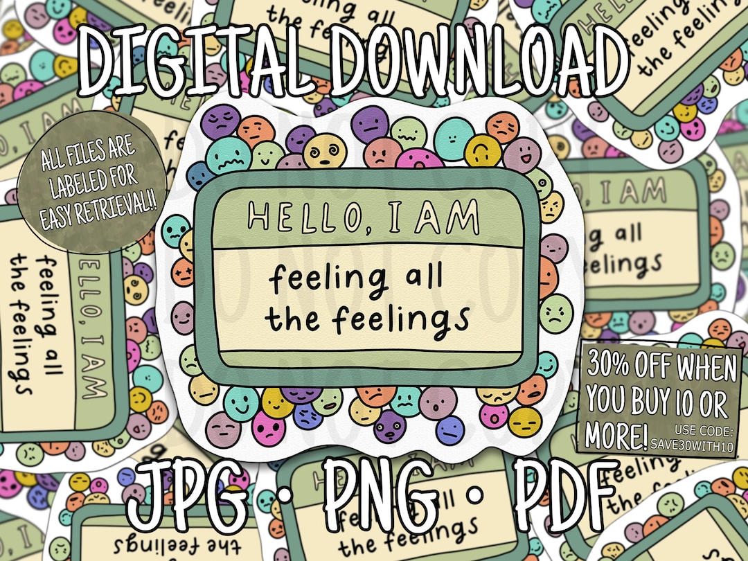 Feeling All the Feelings — Hand Drawn *DIGITAL DOWNLOAD* - Etsy