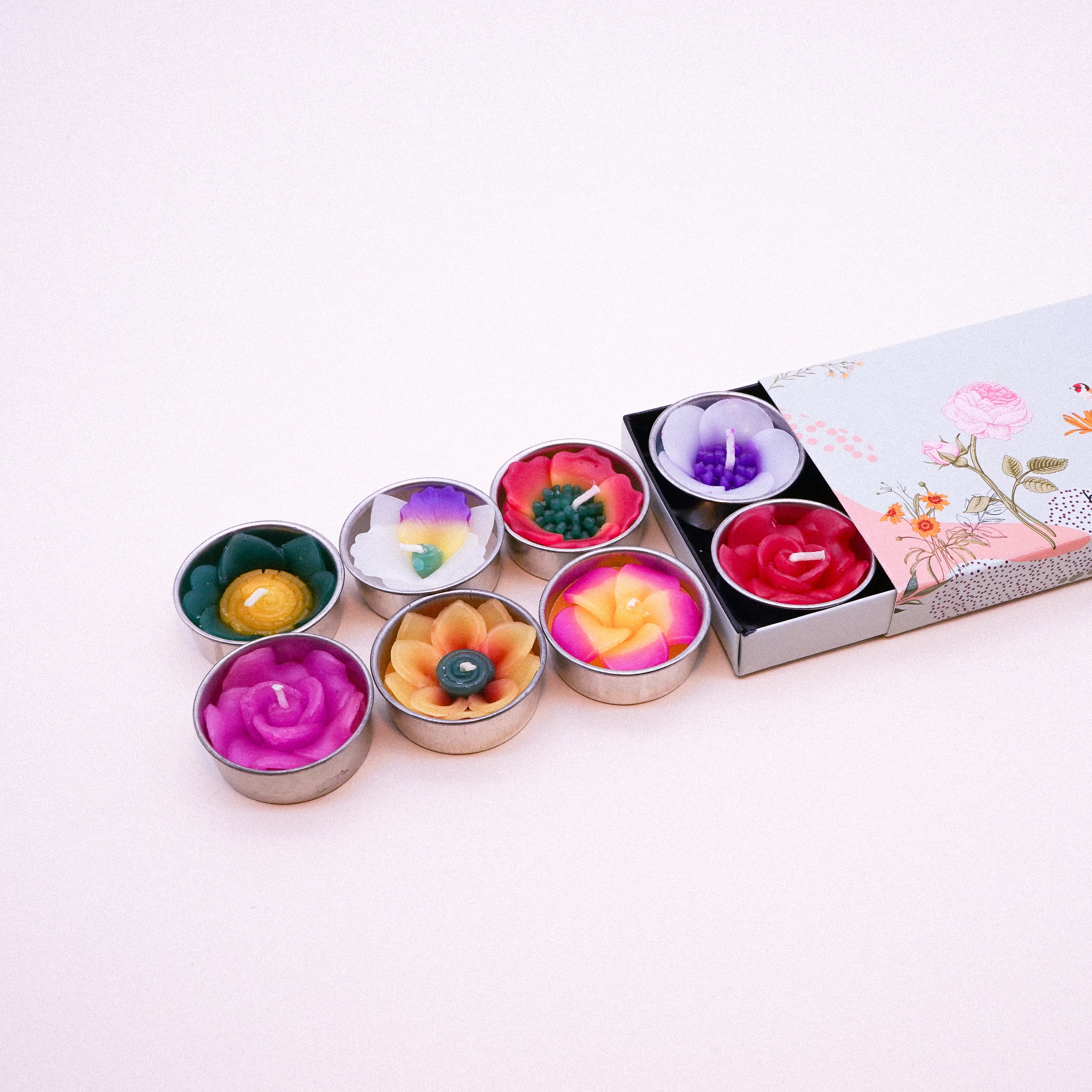 8 Assorted Handmade Tropical Flower Scented Tealight Set With - Etsy