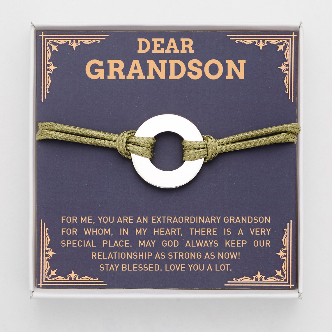 Grandson Bracelet Grandson Graduation Gift Birthday Gift for - Etsy