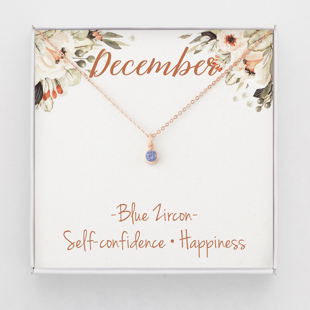 December Birthstone Necklace Birthstone Jewelry December - Etsy
