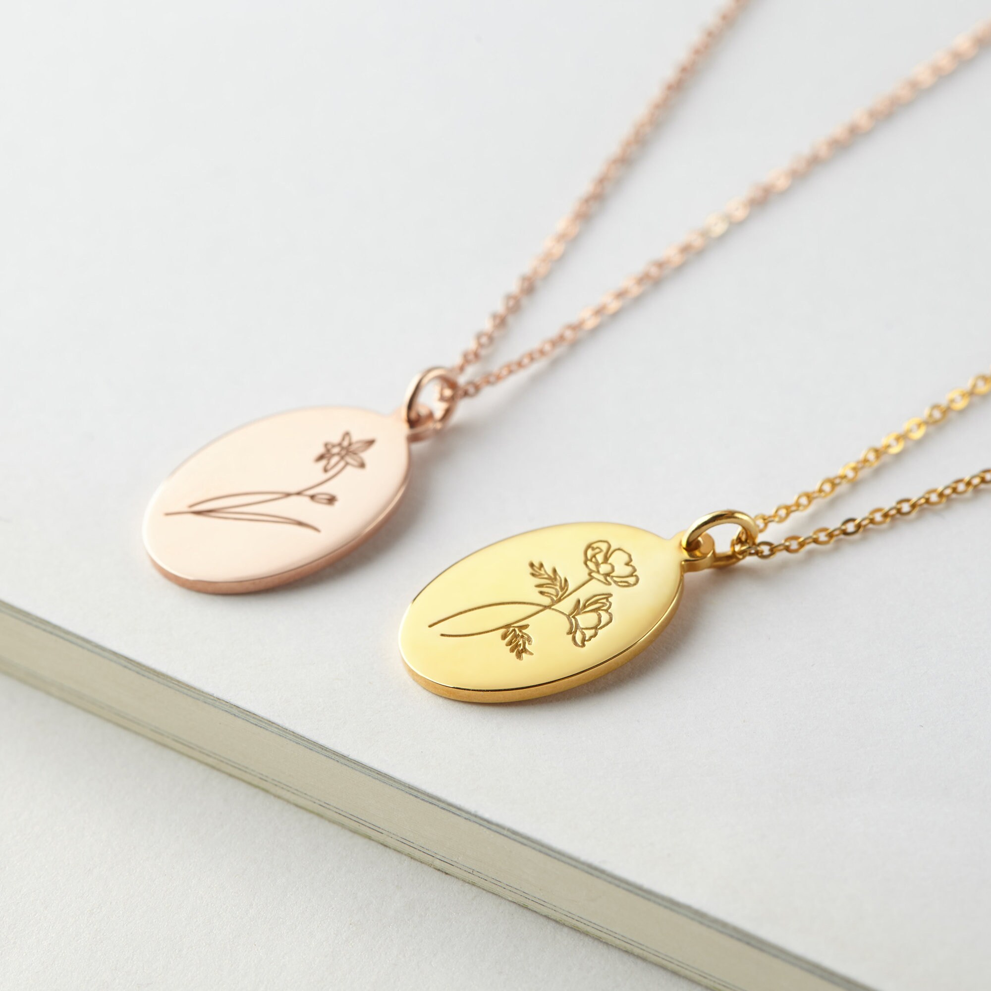 January Birth Flower Necklace January Flower Necklace - Etsy