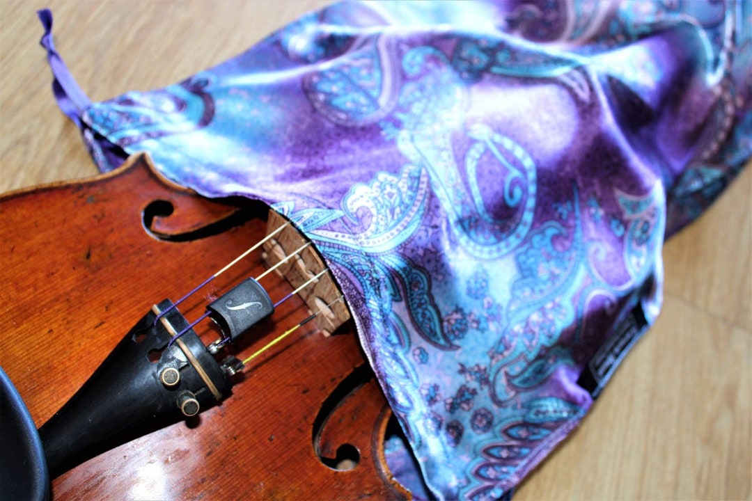 Violin Silk Bag Mauve & Blue Paisley - Etsy