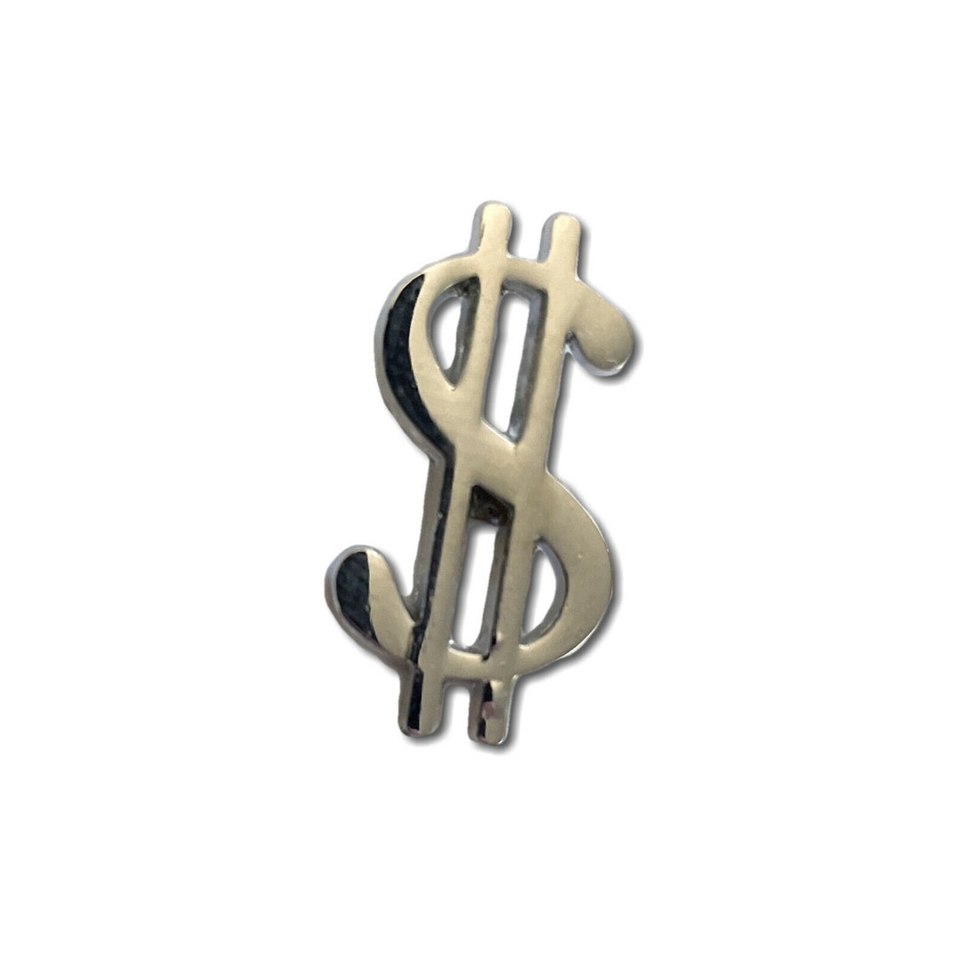 Chrome Dollar Sign Pin Badge Lapel - Etsy