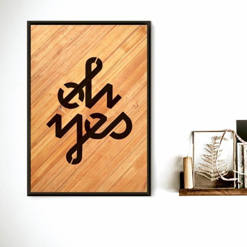 Woodfire Oh Yes Wood Wall Decor Wood Wall Art Wall Decor | Etsy