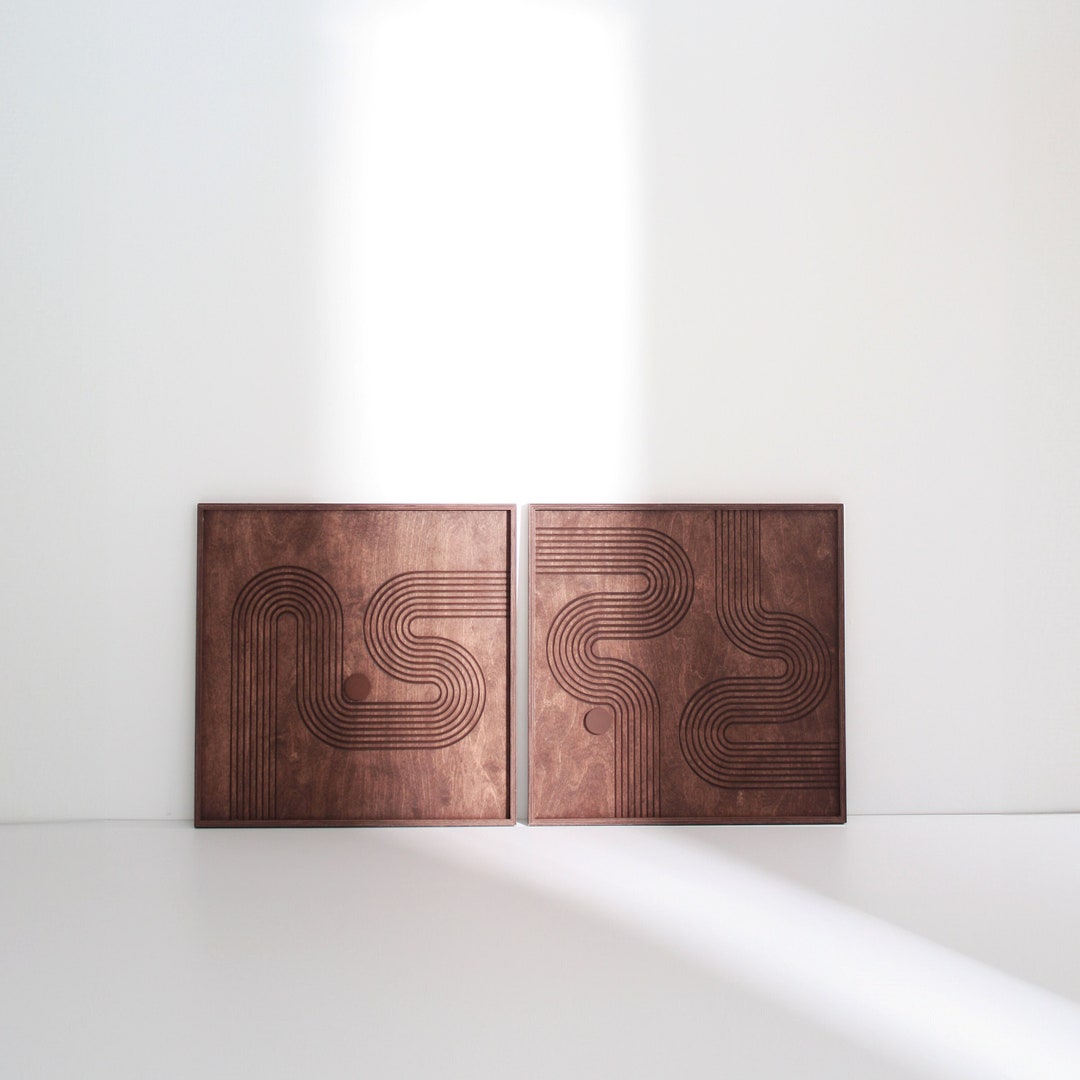 Spline Line Art, Wooden Wall Decor, Abstract Wall Art, Wood Wall ...