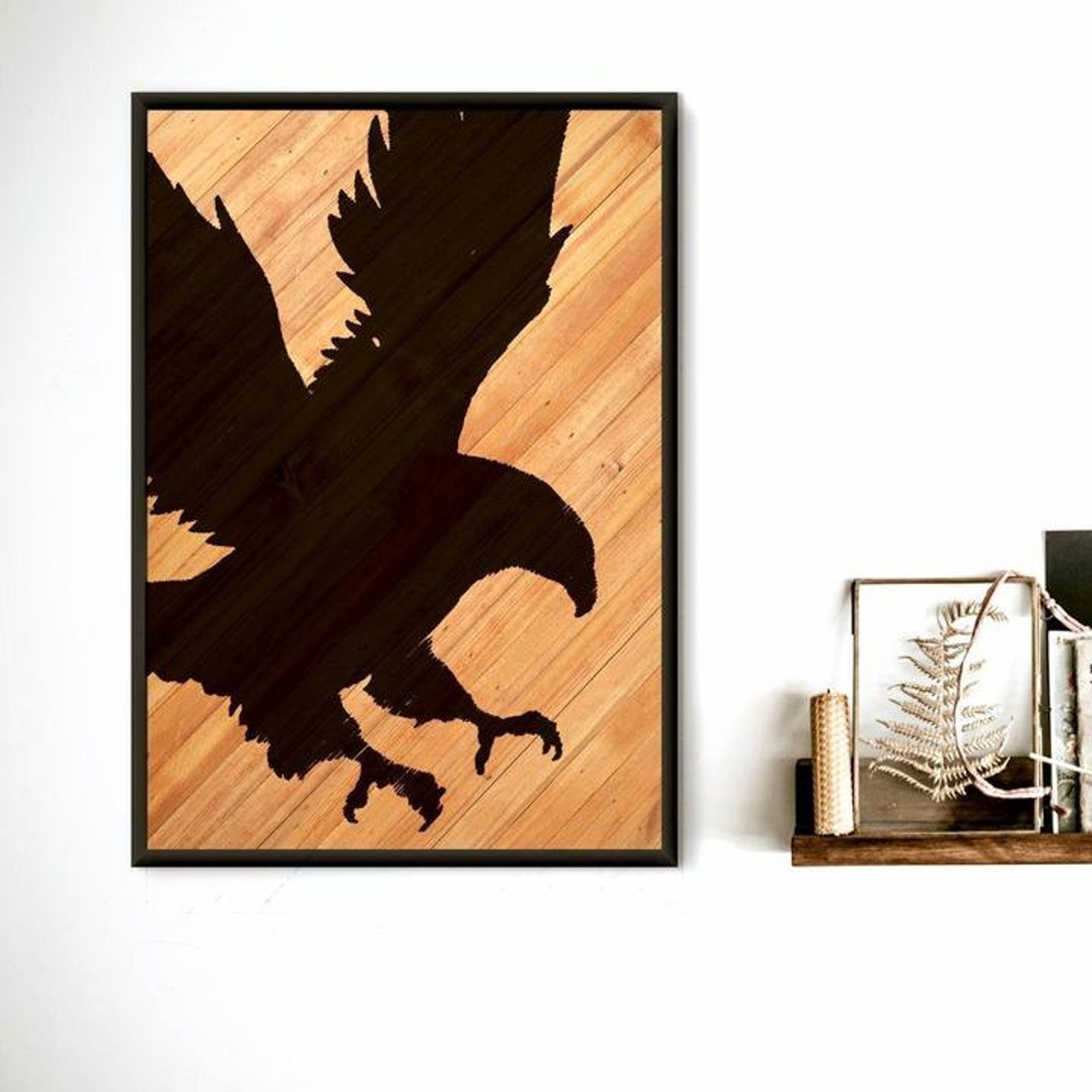 Woodfire Eagle Shade Wood Wall Decor Wood Wall Art Wall - Etsy