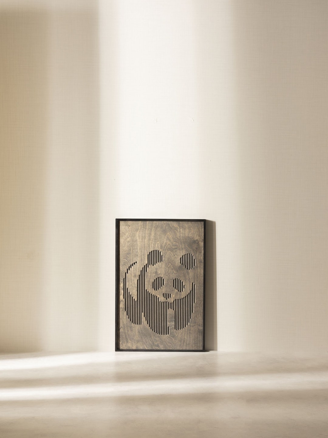 Panda Wood Wall Decor, Panda Art Interior Housewarming Gift Wooden ...