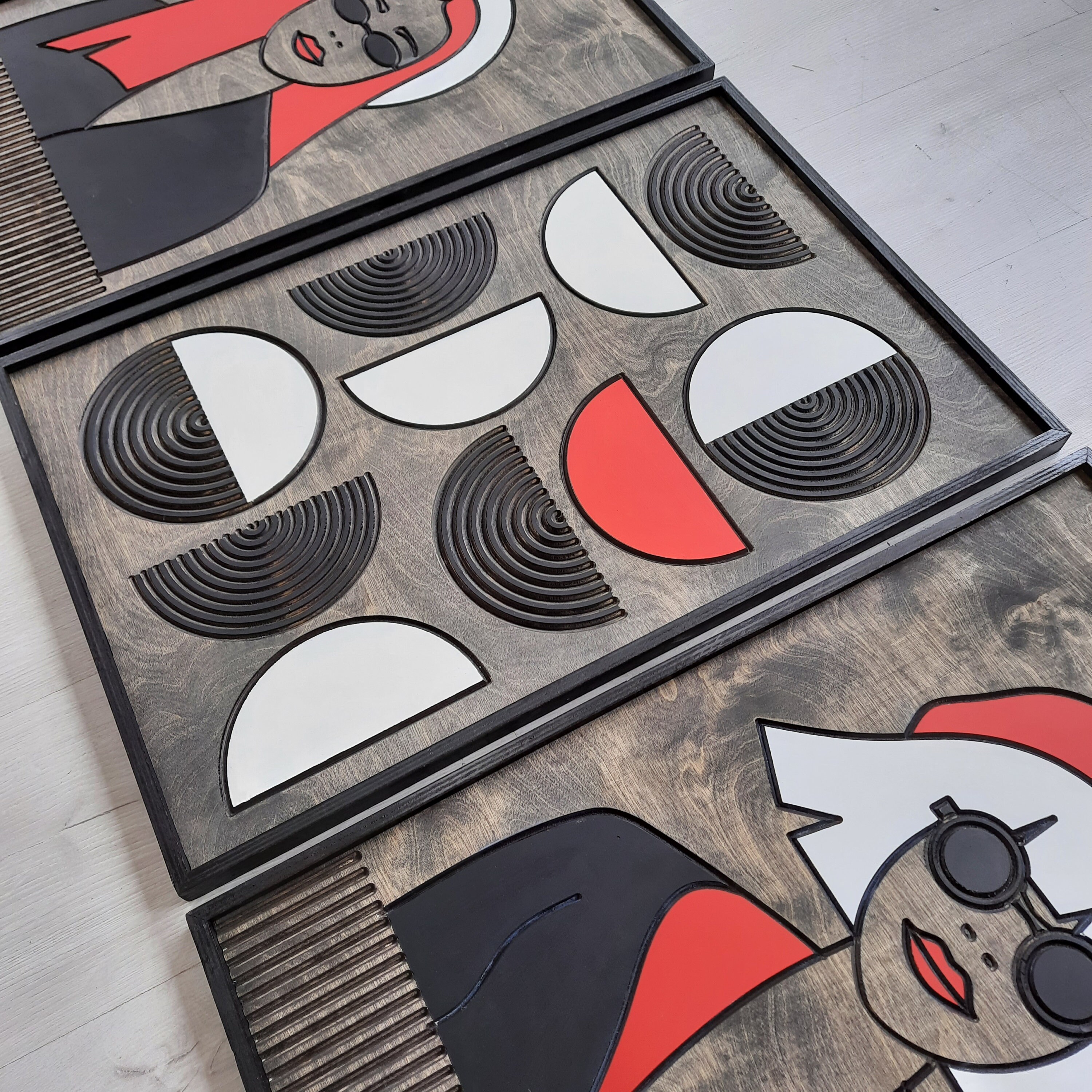 Mathilda Red Woman Wall Art Colorful Wall Art Red Black - Etsy