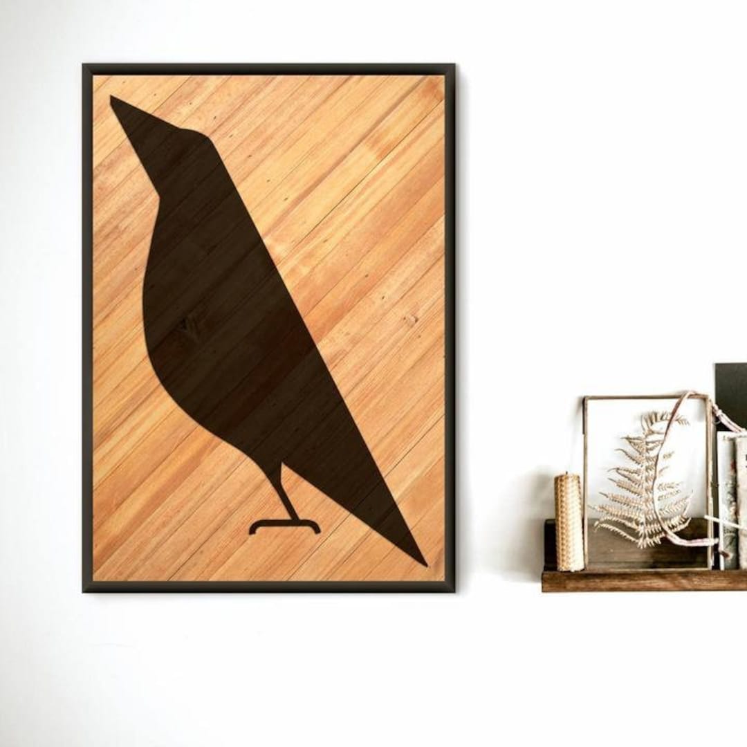 Wood Fire, Raven, Wood Wall Decor, Wood Wall Art, Wall Decor Interior ...