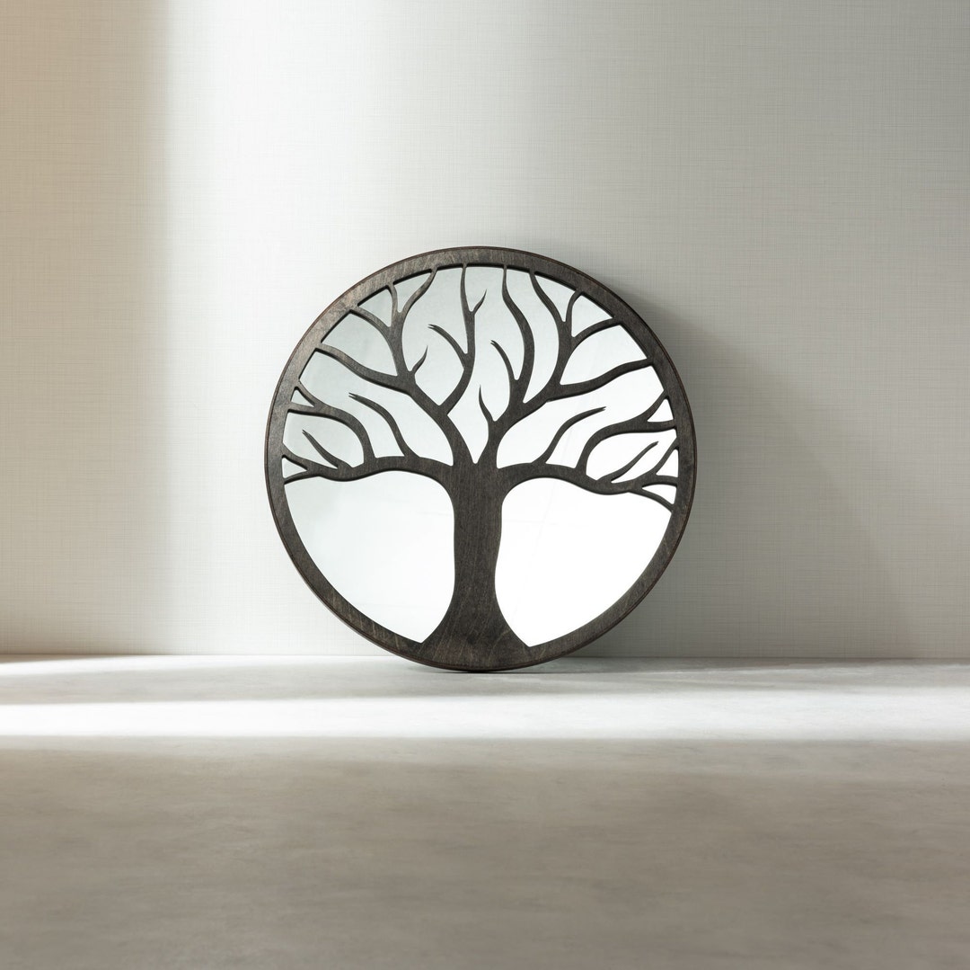 Wood Mirror Tree of Life Wall Mirror Tree Mirror Wood - Etsy