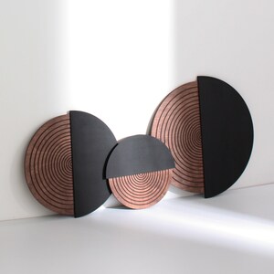 Woodpie Set Circular Wood Art | 3D Wood Decor | Wood Wall Decor Art ...