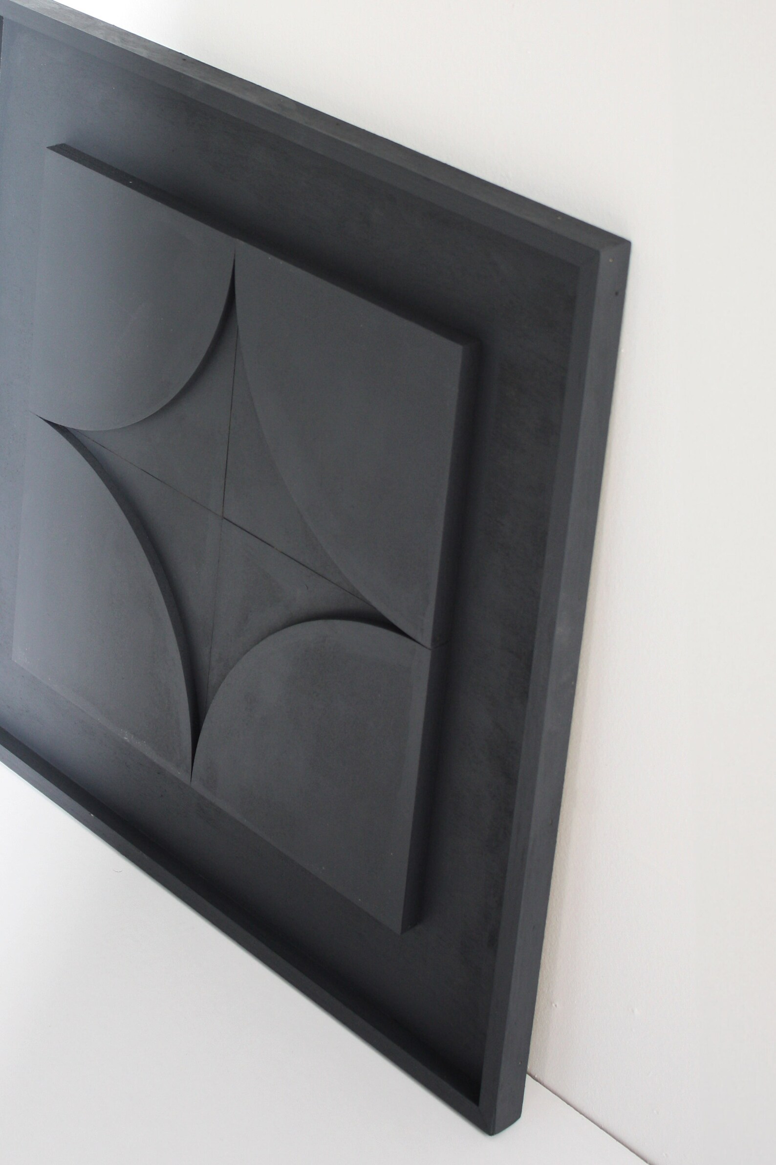 Tetra, Set of 4, Modern Wood Wall Art, Anthracite Painting, 3D Wall ...