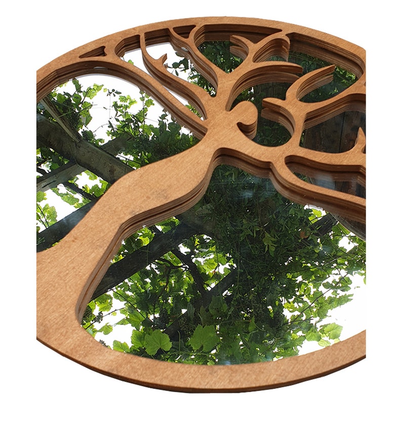 Wood Mirror Tree of Life II Wall Mirror Geometric Mirror - Etsy