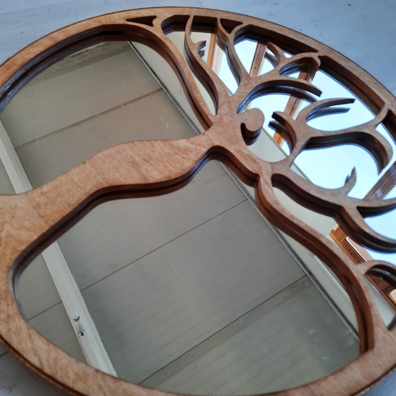 Wood Mirror Tree of Life II Wall Mirror Geometric Mirror - Etsy