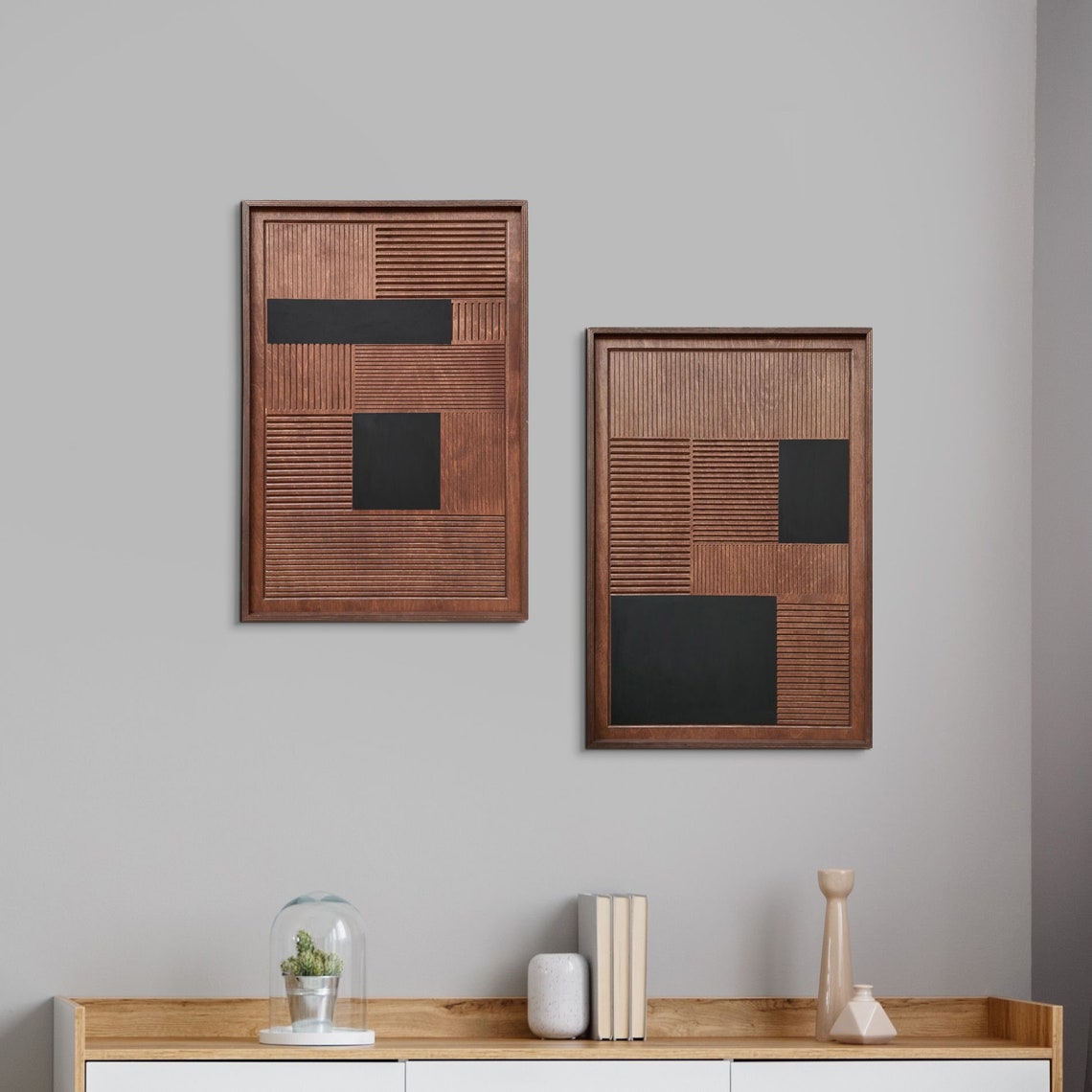 Rectangle Wood Wall Art Painting Wood Wall Art Vertical - Etsy