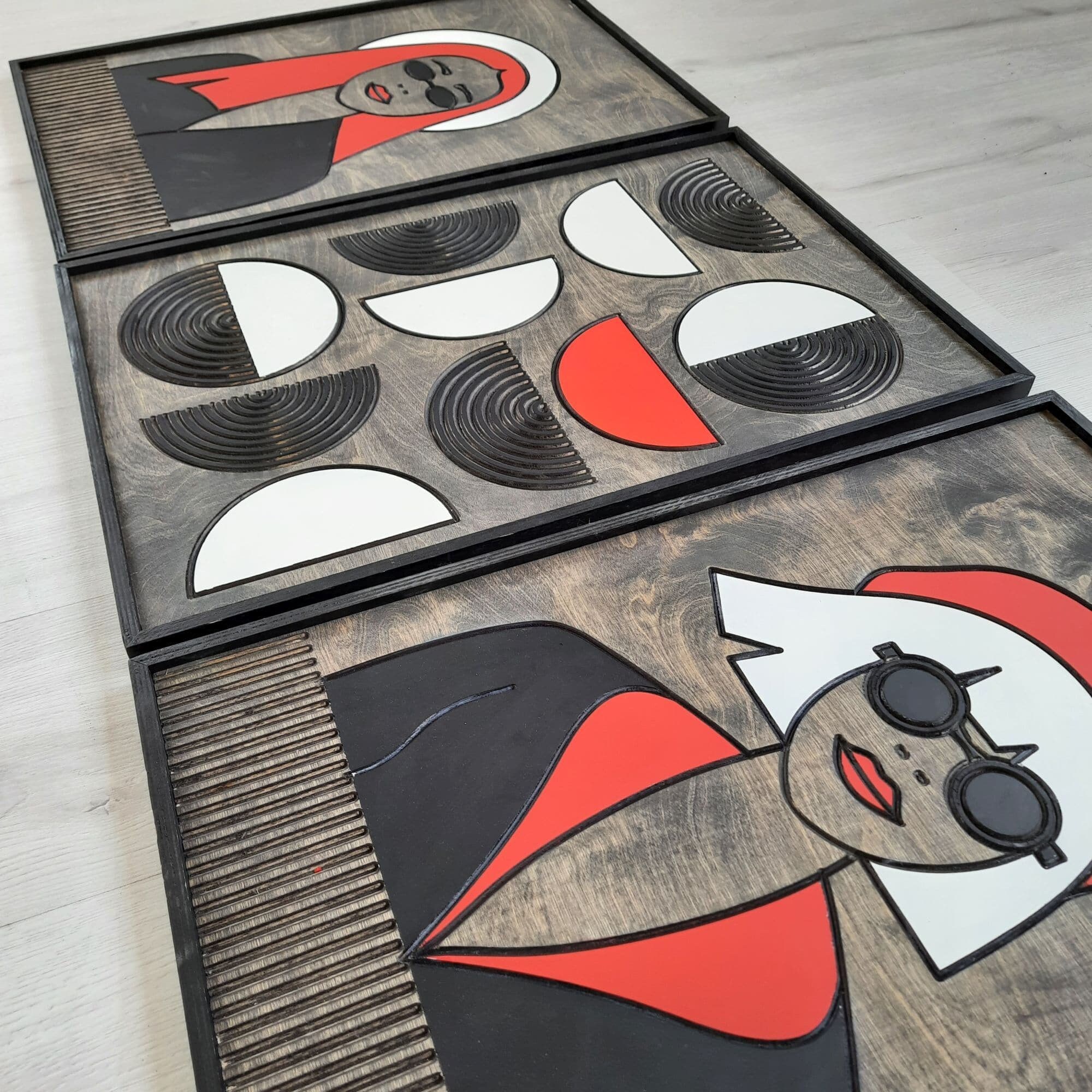 Mathilda Red Woman Wall Art Colorful Wall Art Red Black - Etsy