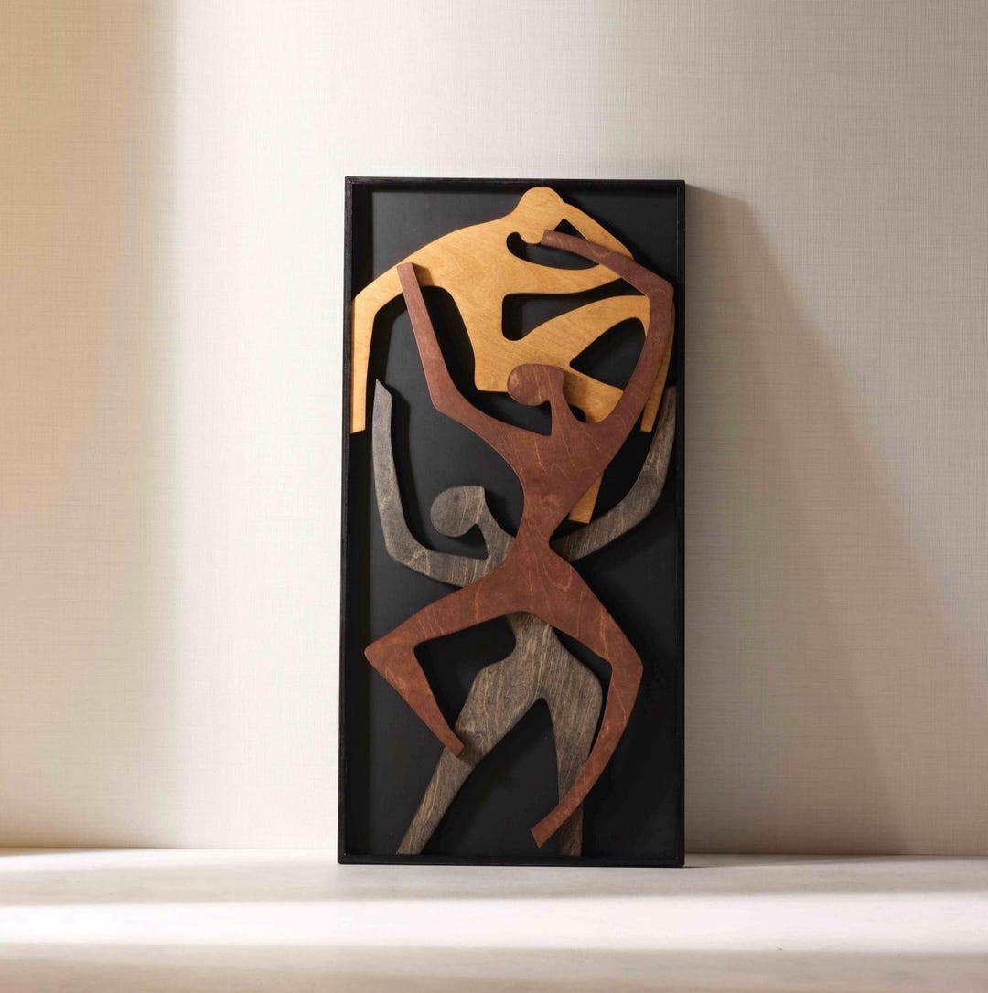 Humans , Human Wood Wall Art, Painting Wood Wall Art, Vertical Wall Art ...