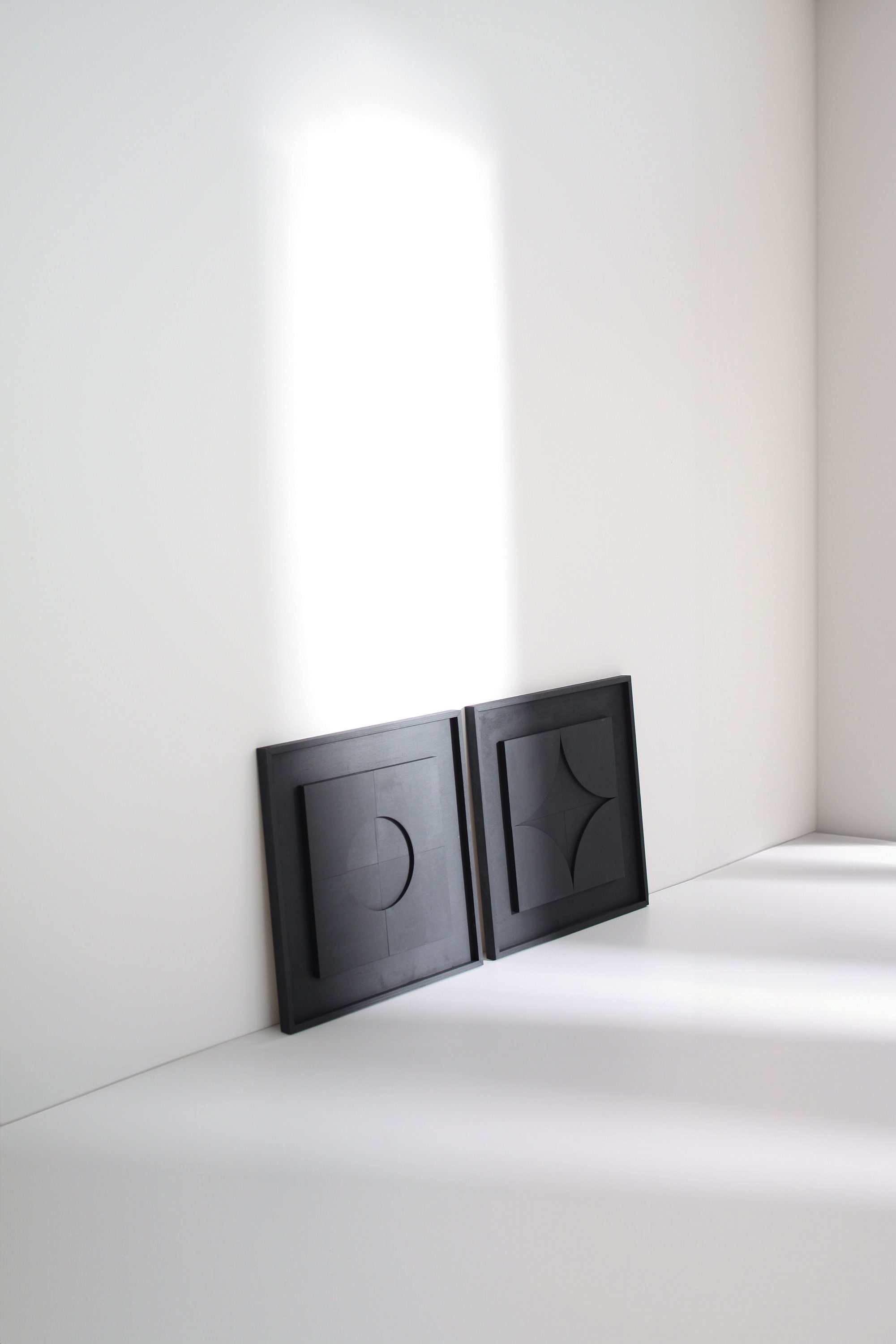 Tetra, Set of 4, Modern Wood Wall Art, Anthracite Painting, 3D Wall ...