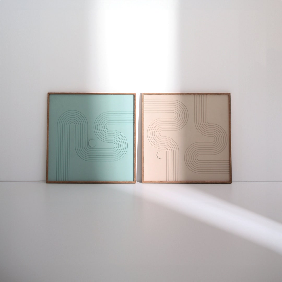 Spline Pastel, Abstract Wall Art, Wooden Wall Decor, Colorful Wall ...