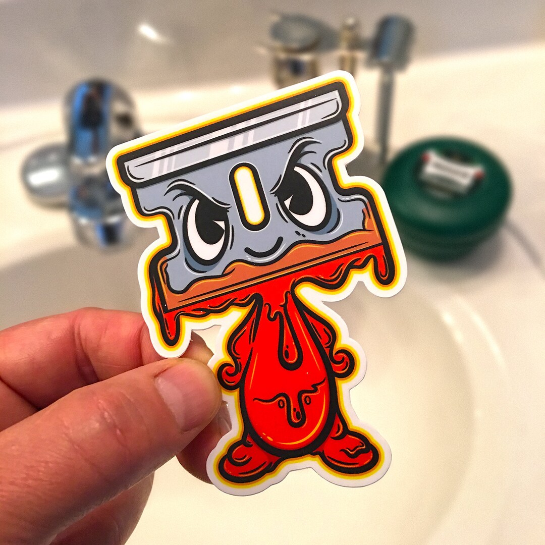 Bloody Razor Blade Vinyl Sticker Hot Rod, Motorcycle, Punk Rock ...