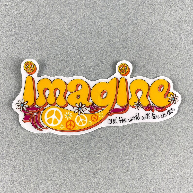 Imagine Vinyl Sticker 6 15.24 Cm Feel Good Peace - Etsy