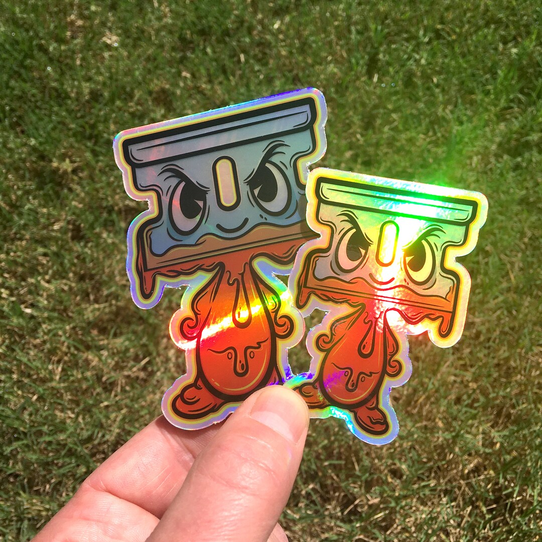 Bloody Razor Blade Sticker Retro Cartoon Horror Art Psychobilly Punk ...