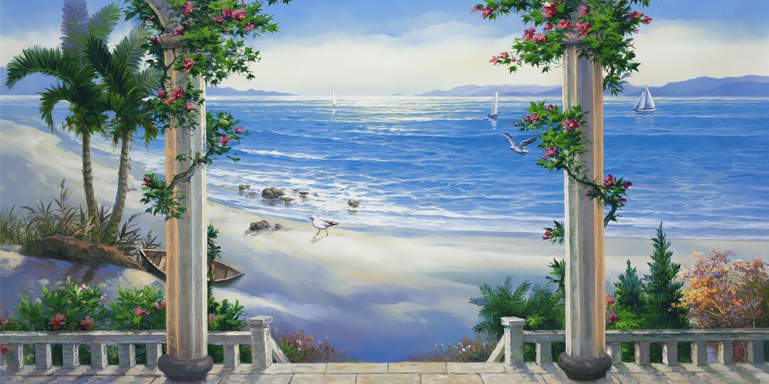 Diamond Painting Kit Terrace on the Sea Sea Art Paint Marine - Etsy
