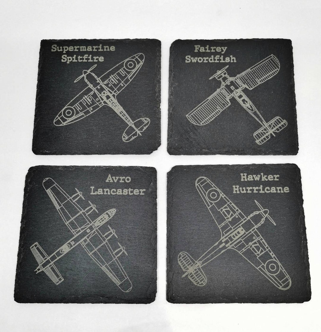 World War 2 Aircraft Coasters, Personalised WW2 Coasters, Plane Coaster ...