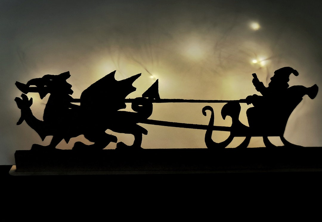 Welsh Dragon Ornament, Welsh Decoration, Welsh Dragon Sleigh, Welsh ...