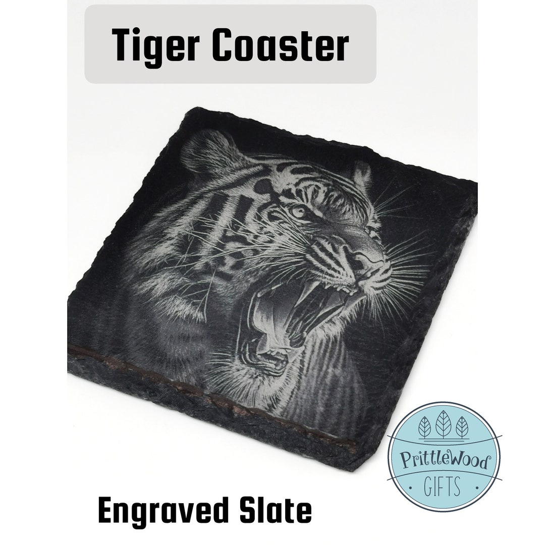 Tiger Coaster, Tiger Gift, Slate Coaster Gift, Personalised Tiger ...